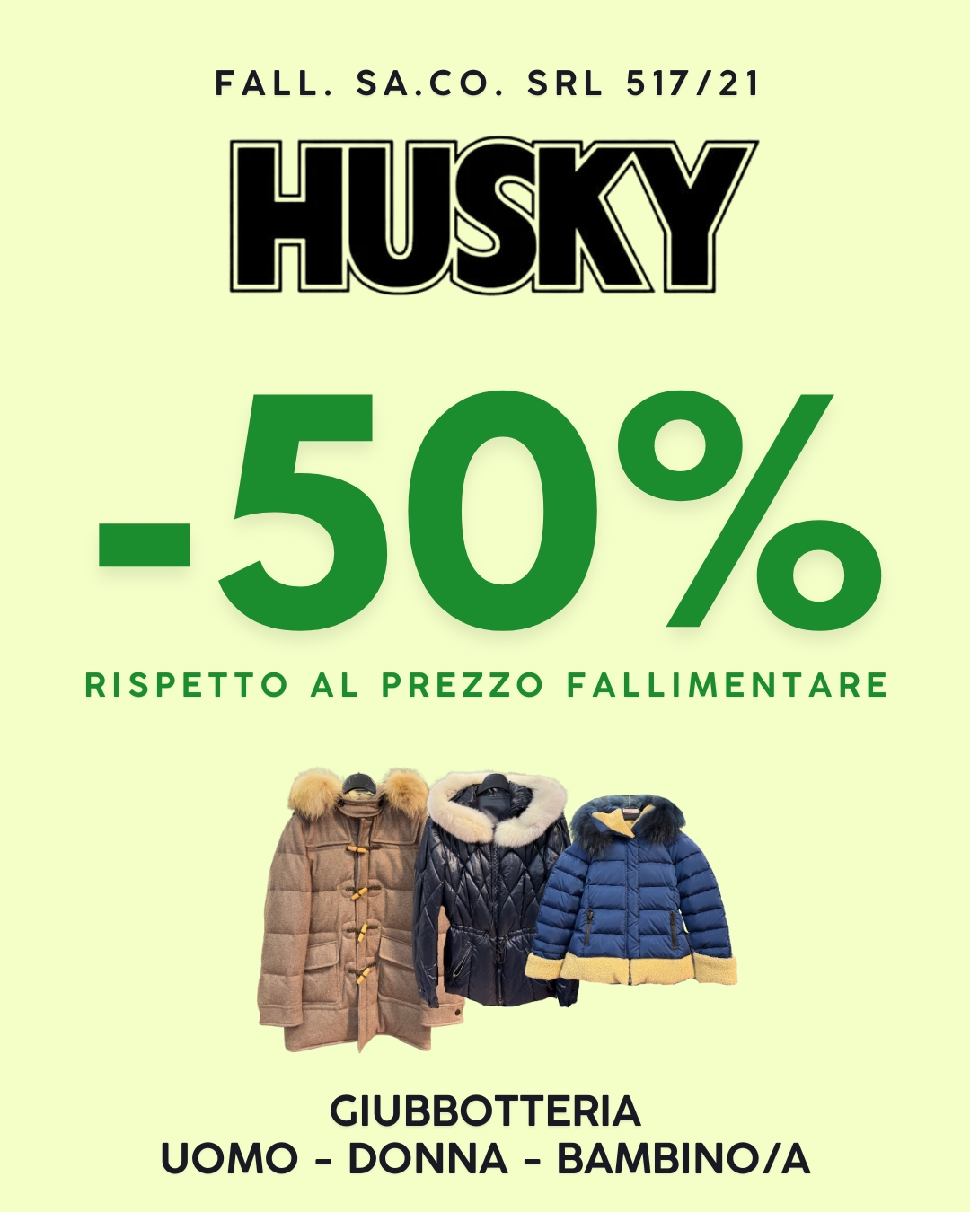 FALL. SA.CO. SRL 517/21: HUSKY -50% SUL PREZZO FALLIMENTARE ...